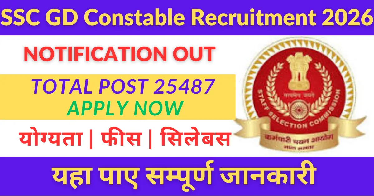 SSC GD Constable Recruitment 2026 – Exciting Opportunity For 25487 ...